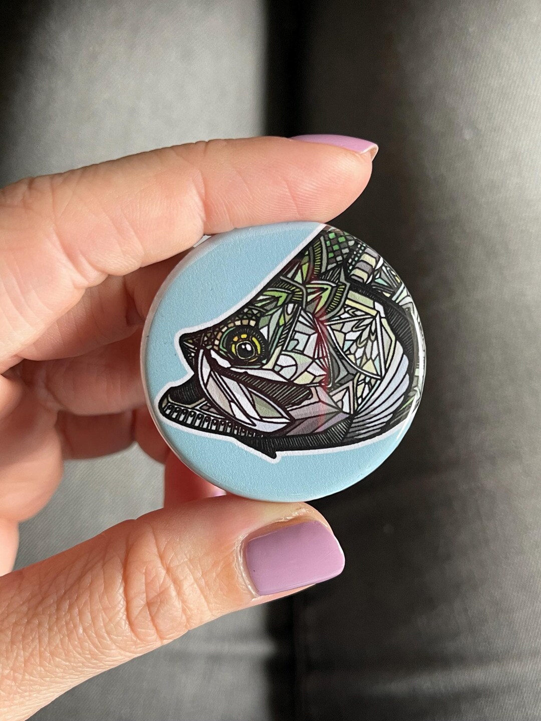 Tarpon on Sky Blue Collector Pin Fishing Pinback Button or Magnet - Etsy