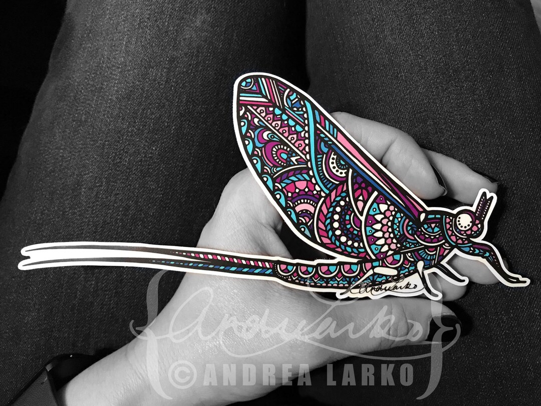 Mayfly Zentangle 3M Laminated Vinyl Decal - Etsy