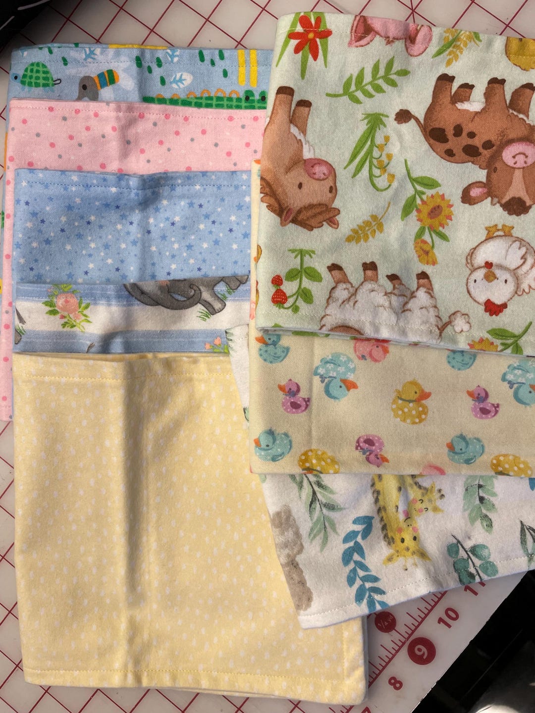 Cotton Flannel Baby Burp Cloths - Reversible, Soft, Gentle - Etsy