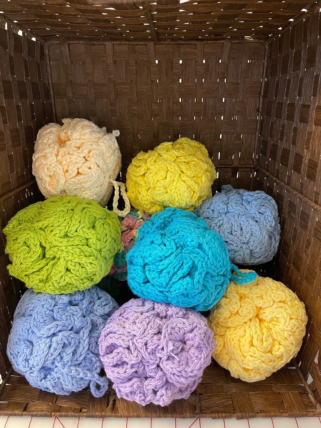 Crochet Cotton Shower Pouf: Reusable Bath Scrubby - Etsy
