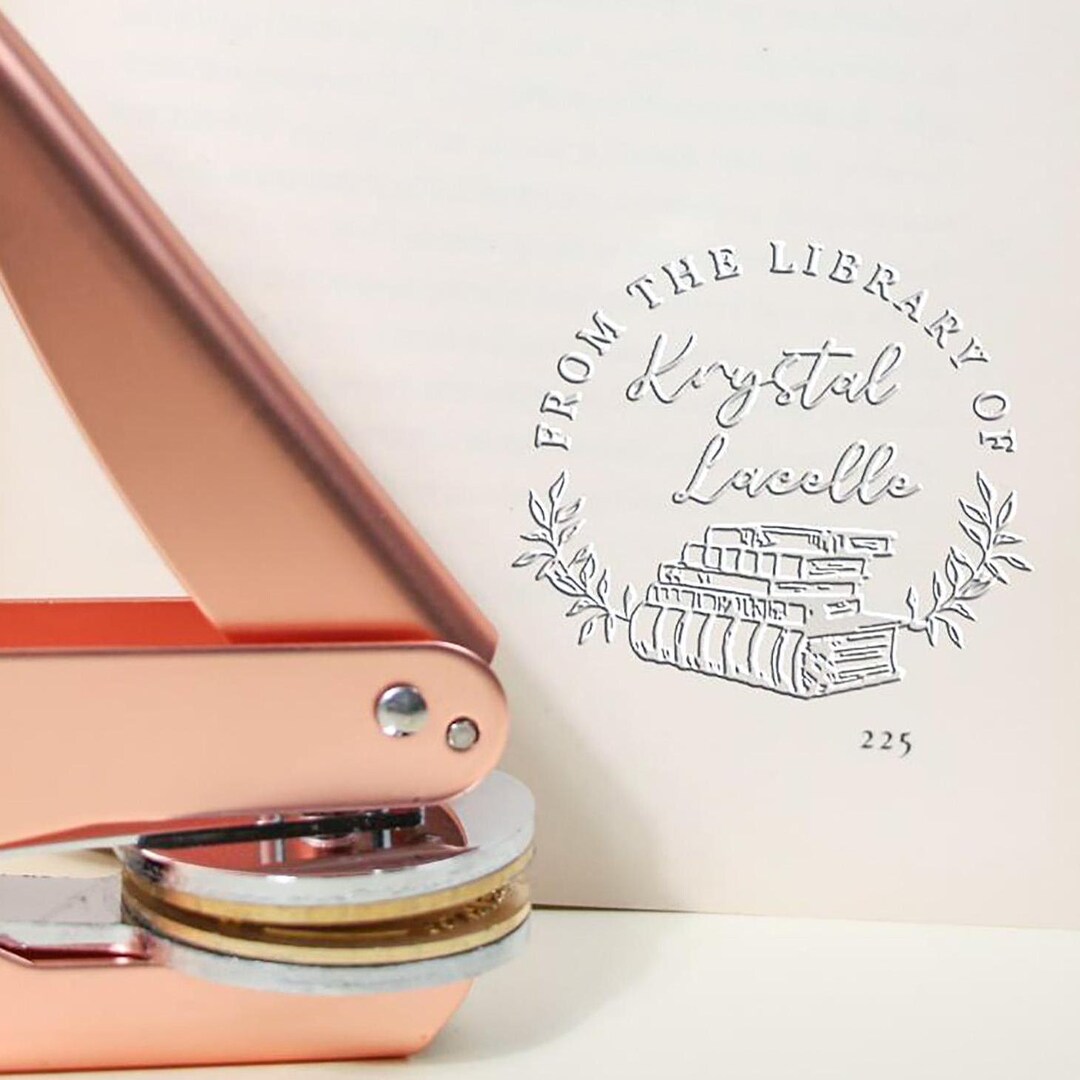 From the Library of Book Embosser, Book Lover Gifts, Customize Library Embosser, Book Lover Gift ...
