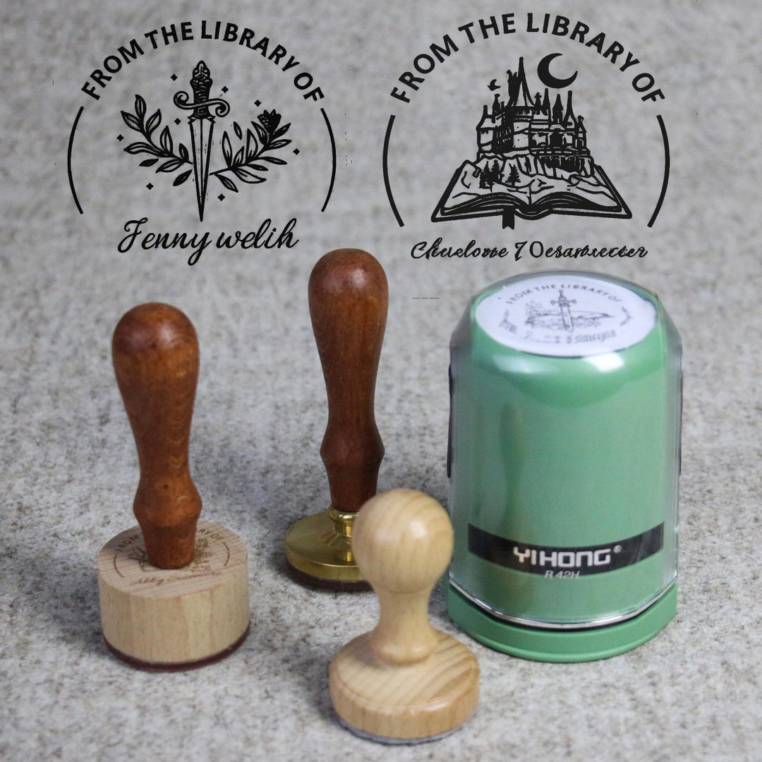 BOOK STAMP | Custom Library Stamp | Book Lover Stamp | From the Library ...
