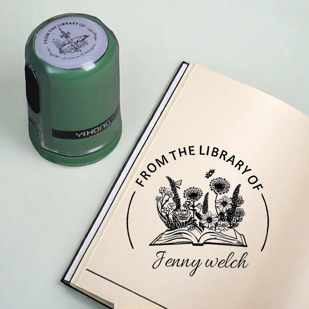 Customize BOOK STAMP |library Stamp | Book Lover Stamp | From the ...