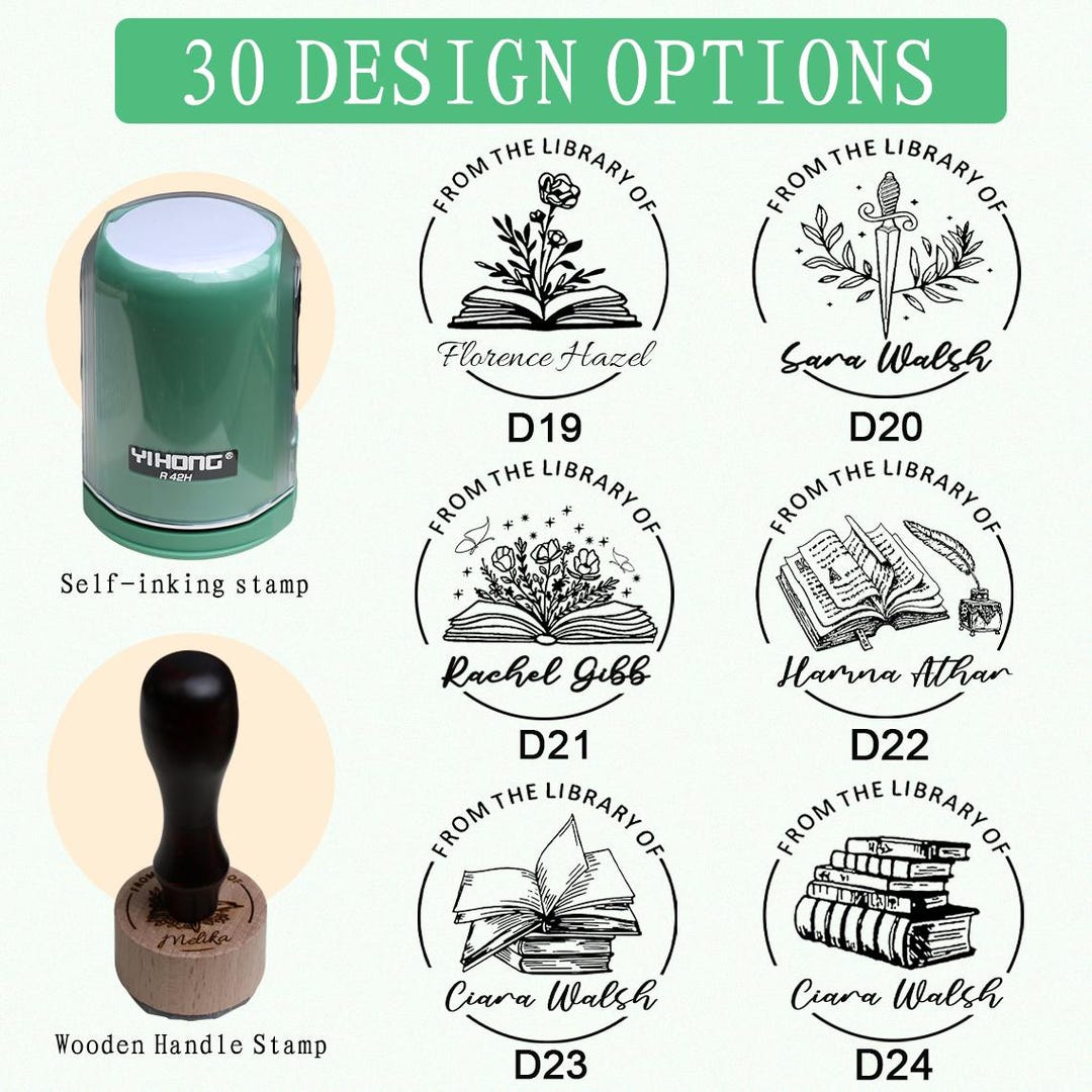 Personalized Book Stamp/wooden Stamp/custom Book Stamp/from the Library ...
