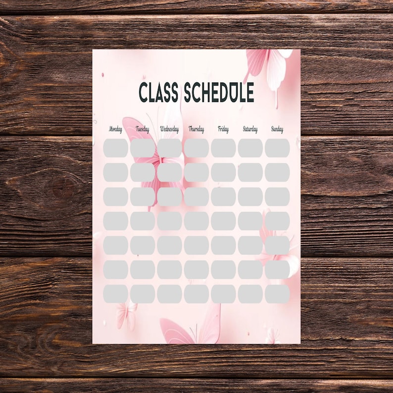 Class Schedule Planner Printable and Customizable in A4 Format - Etsy