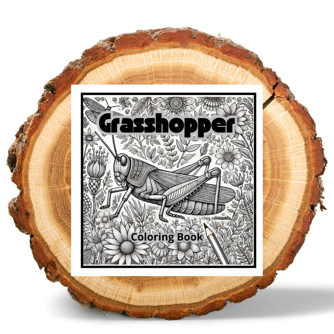 Grasshopper Coloring Book PDF 20 Detailed Grasshopper Illustrations for ...