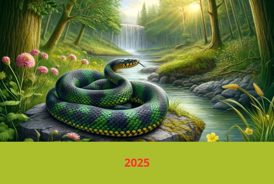 Calendar 2025 Year of the Snake: Elegant Snakes and Nature - Etsy