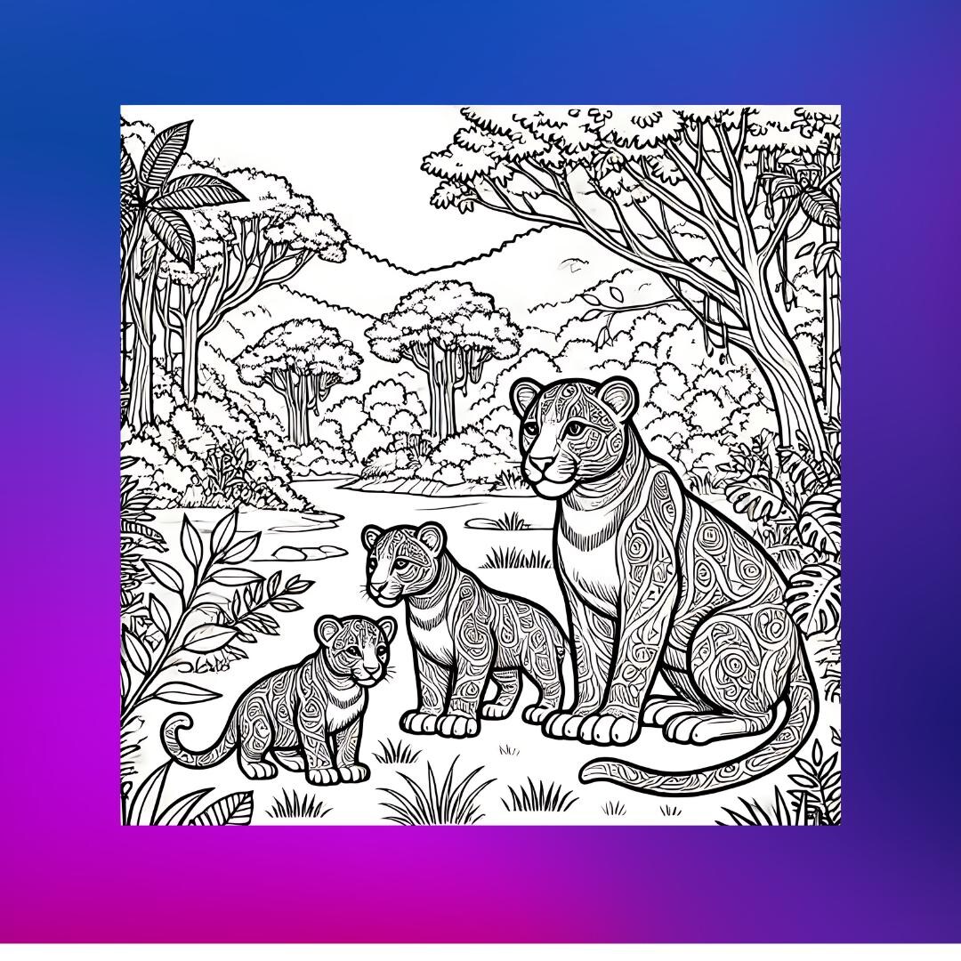 The Magic of Panthers Coloring Book 20 Pages Printable Family Fun 8.5 X ...