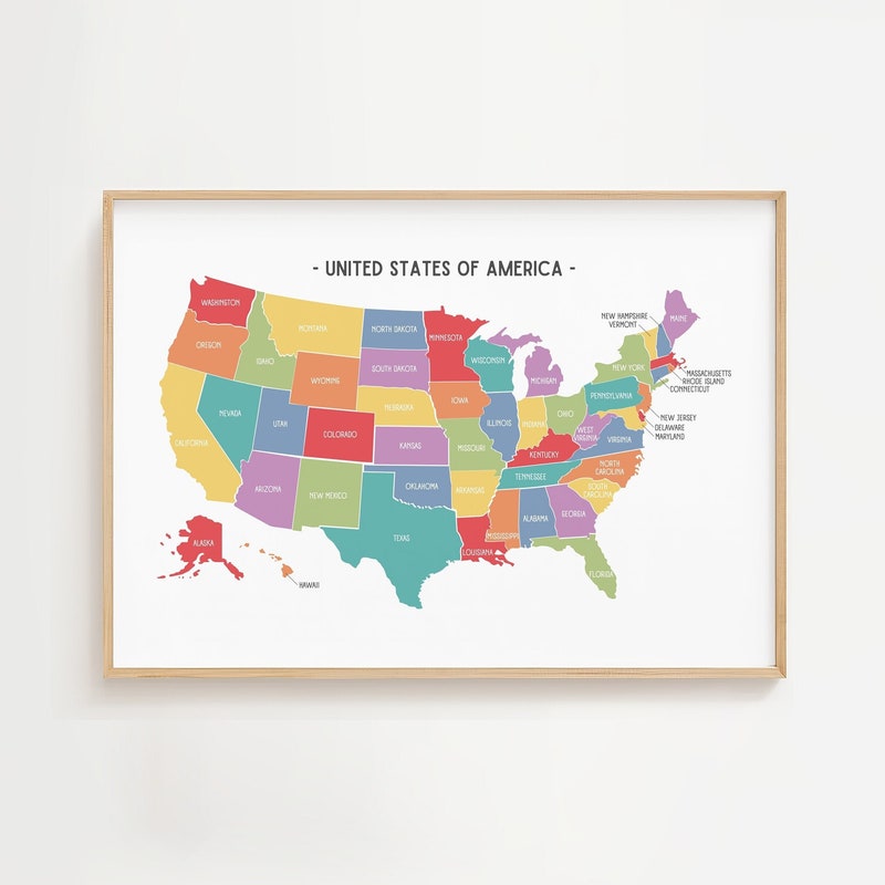 Usa Map Poster - Etsy