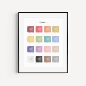 Colors Print, Colour Chart Poster, Educational Wall Art, Homeschool ...