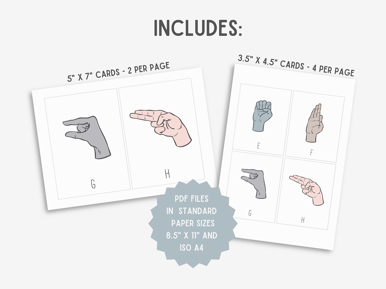 26 Printable Sign Language Alphabet Flashcards, Kids Pastel Learn to ...