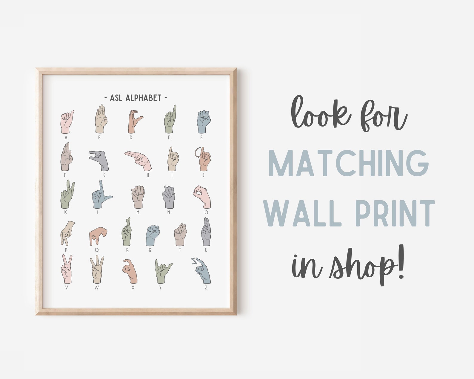 26 Printable Sign Language Alphabet Flashcards, Kids Pastel Learn to ...