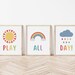 Play All Day Poster Set of 3, Let's Play Nursery Decor, Rainbow ...