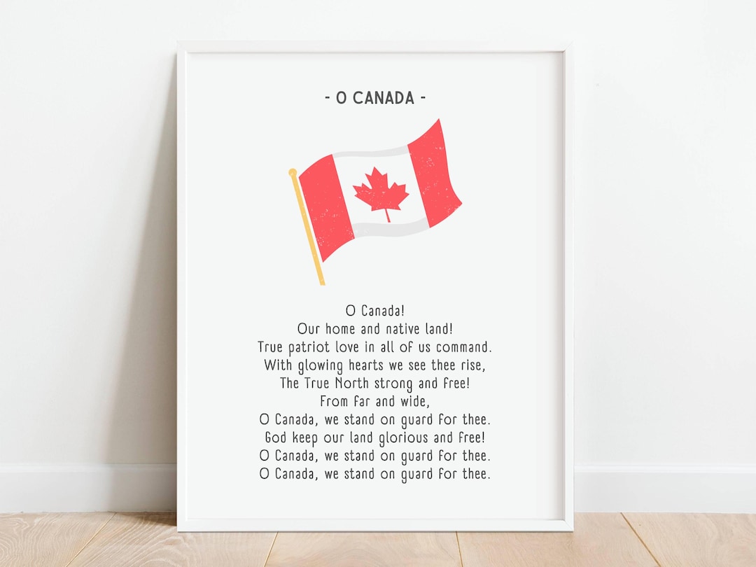 O Canada National Anthem Poster, Canadian Flag Poster, Canadian History ...