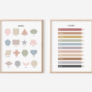 Boho Educational Poster Set of 6, Pastel Preschool Classroom Poster ...
