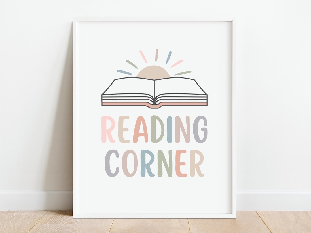 Reading Corner Pastel Poster, Let's Read Sign, Kid's Reading Nook ...