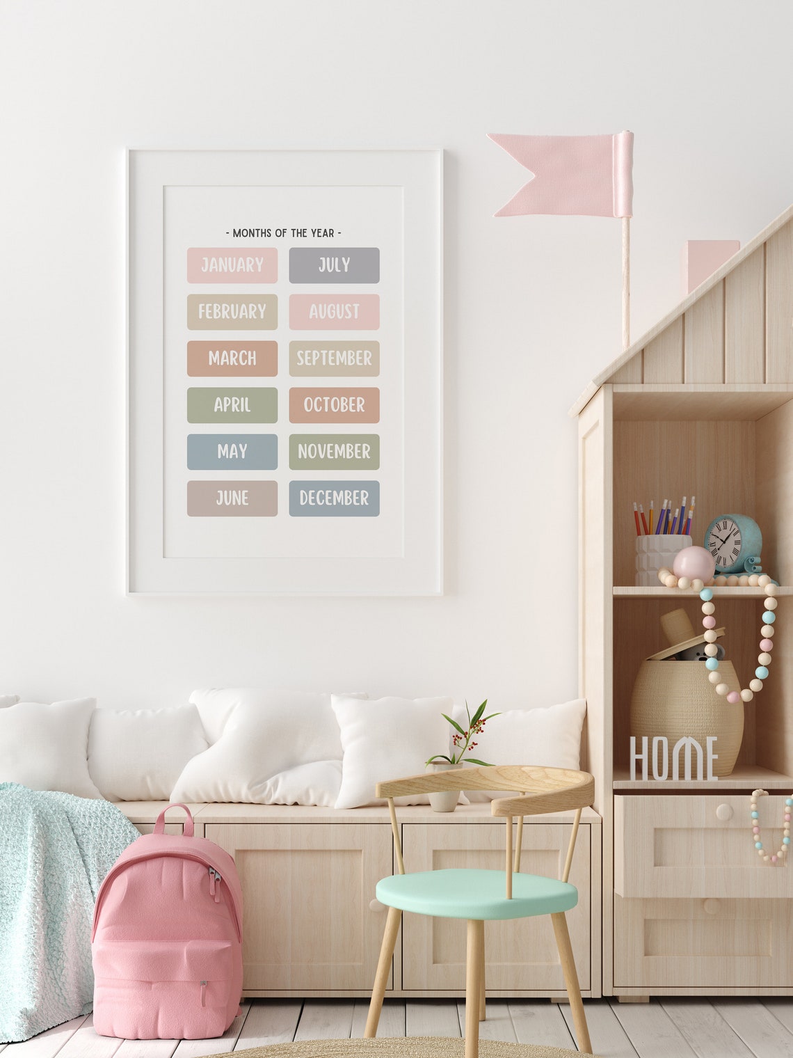 Months of the Year Pastel Print, Educational Poster, Homeschool ...