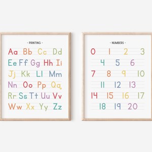 Set of 10 Educational Posters Bundle, Rainbow Preschool Classroom ...