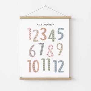 Skip Counting Poster, Pastel Math Poster, Counting Chart, Printable ...