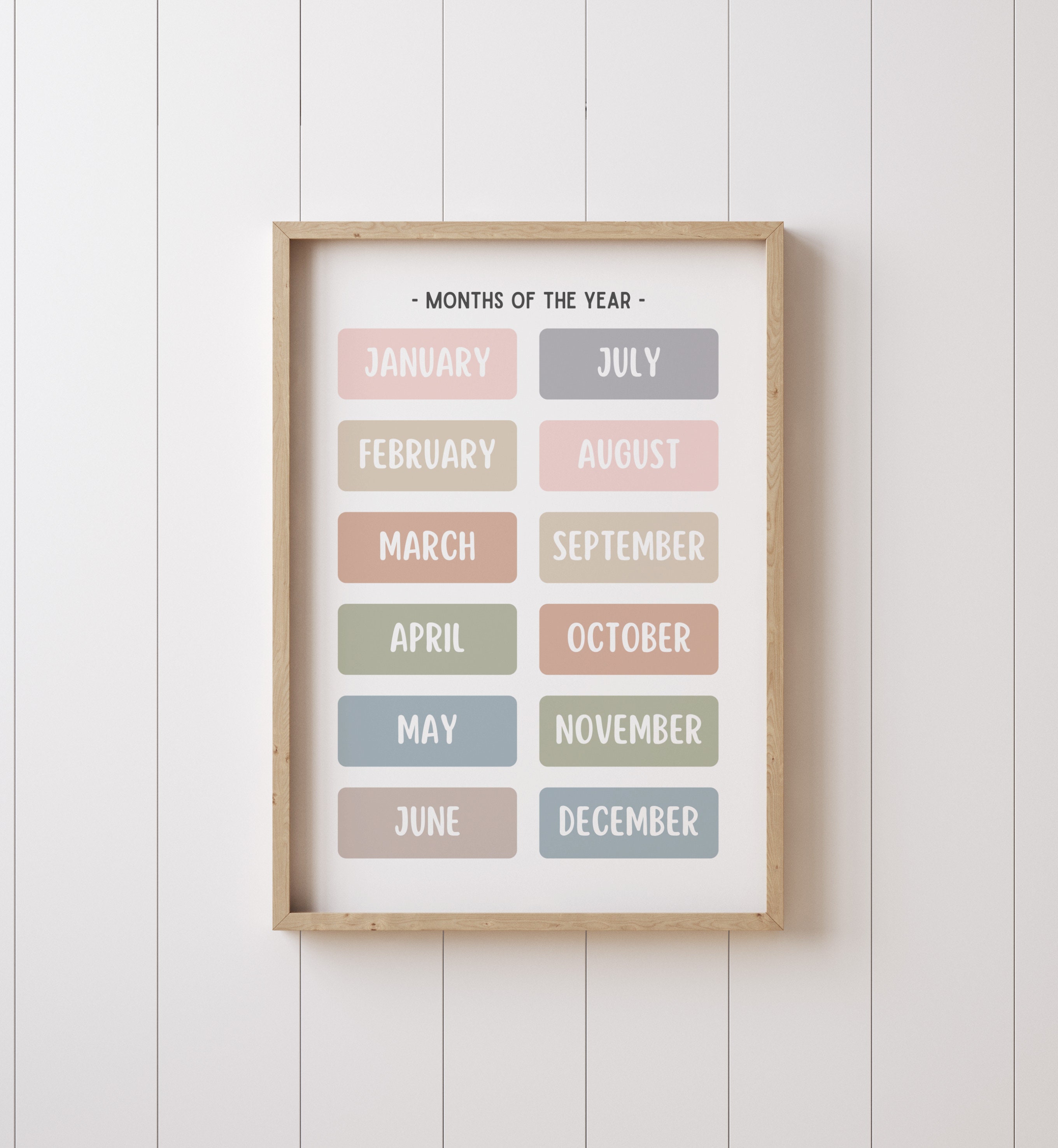 Months of the Year Pastel Print, Educational Poster, Homeschool ...