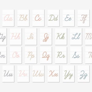 Printable Cursive Writing ABC Flashcards, Kids Preschool Handwriting ...