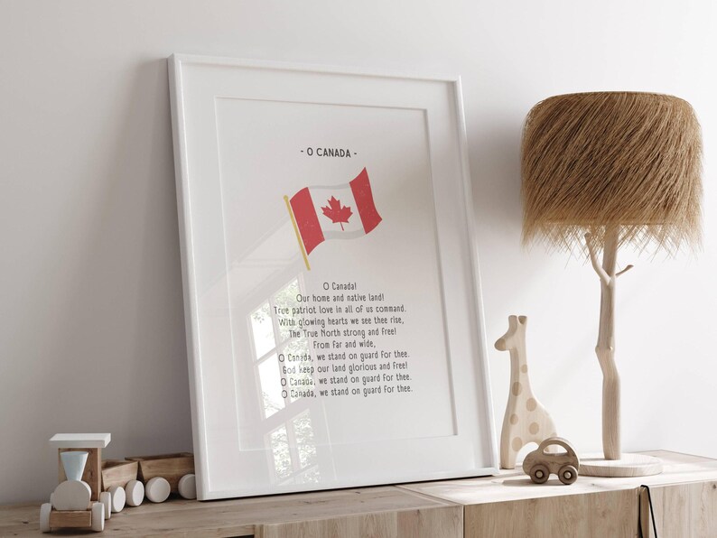 O Canada National Anthem Poster, Canadian Flag Poster, Canadian History ...