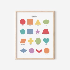 Set of 8 Educational Poster Bundle, Rainbow Preschool Classroom Prints ...