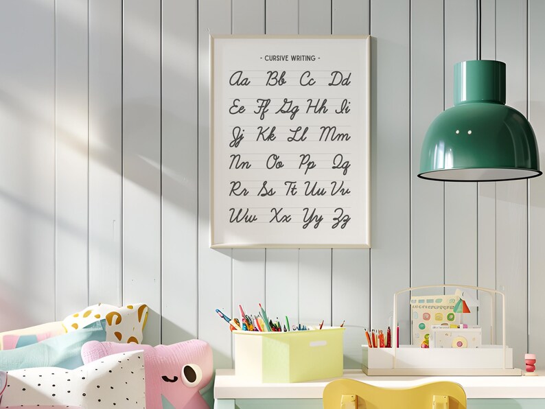 Cursive Writing Alphabet Poster, Handwriting Letters Chart, Educational ...