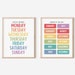 Set of 12 Rainbow Educational Posters, Toddler Preschool Classroom ...