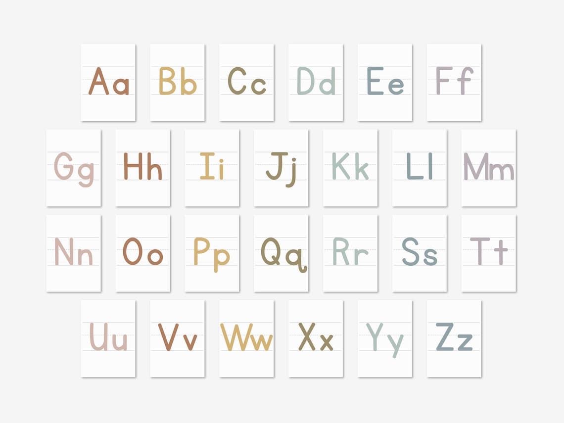 Printable Alphabet Flashcards, Toddlers ABC Flashcards, Handwriting ...