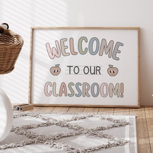 Pastel Classroom Welcome Sign, Back to School Classroom Decor, Teacher ...