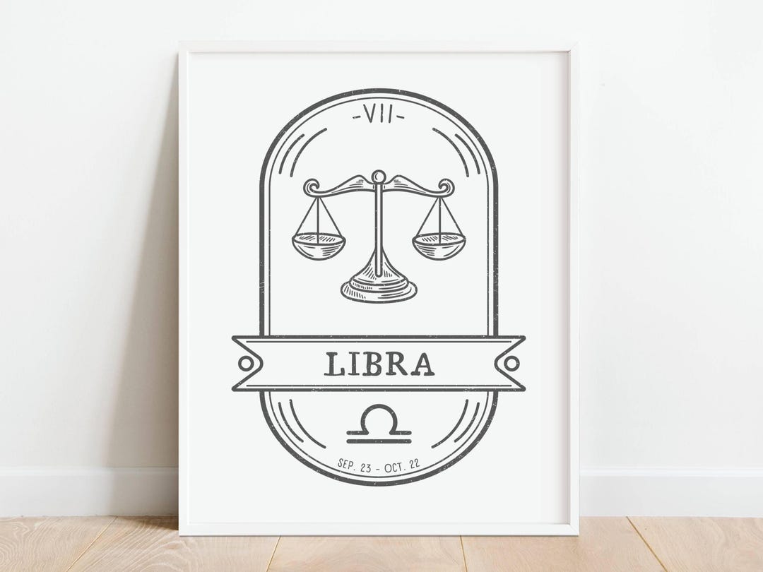 Libra Zodiac Poster, Astrology Print, Horoscope Gift, Gift for Libra ...