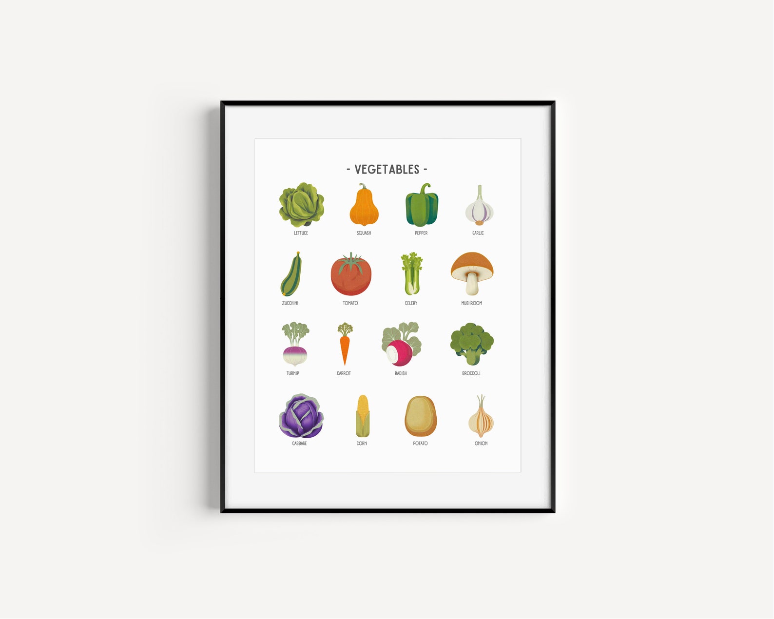 Vegetables Print, Veggies Food Poster, Educational Wall Art, Homeschool ...