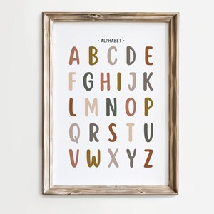 Alphabet Neutral Print, Boho Letters Poster, Educational Wall Art ...