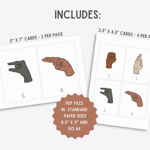 26 Printable Sign Language Alphabet Flashcards, Kids Neutral Learn to ...