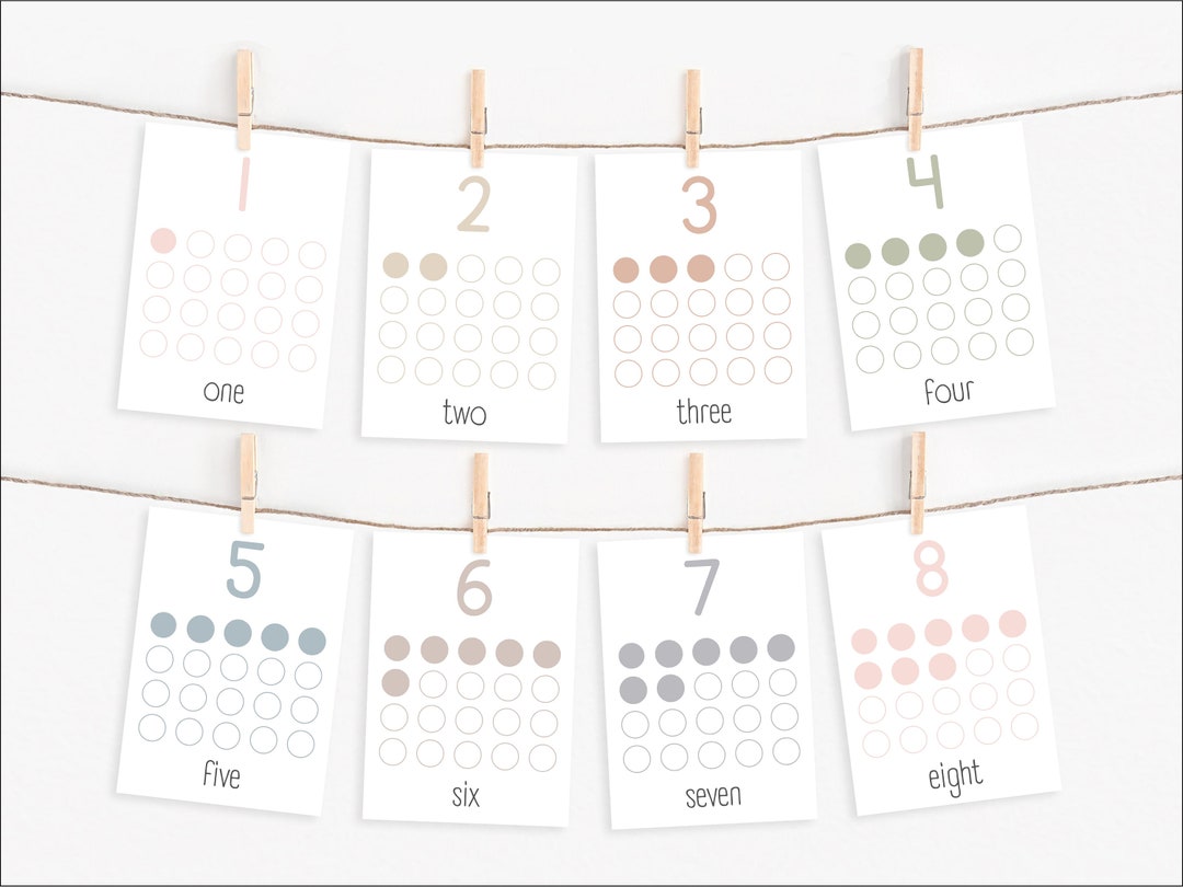 Printable Numbers 1-20 Flashcards, Kids Counting Practice Cards, Pastel ...