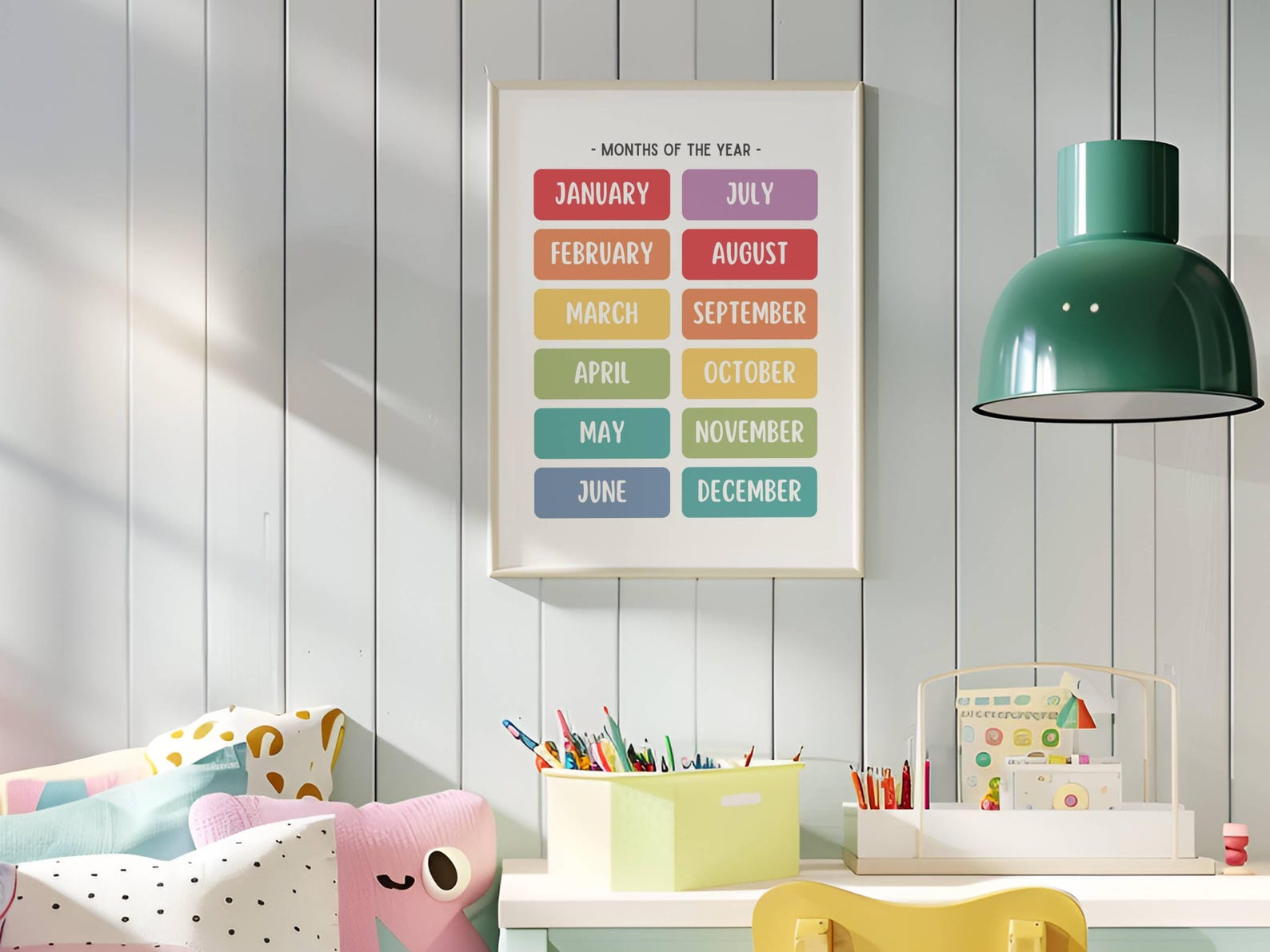 Rainbow Months of the Year Print, Educational Wall Art, Homeschool ...