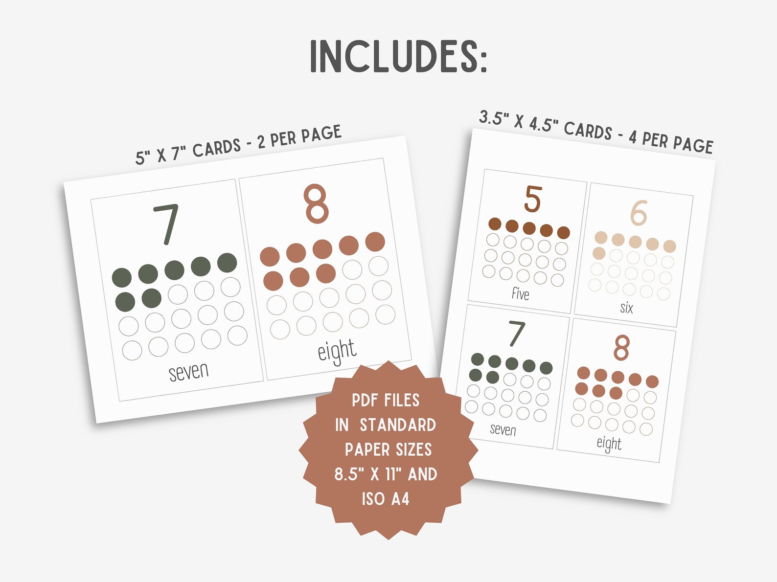 Printable Numbers 1-20 Flashcards, Kids Counting Practice Cards ...