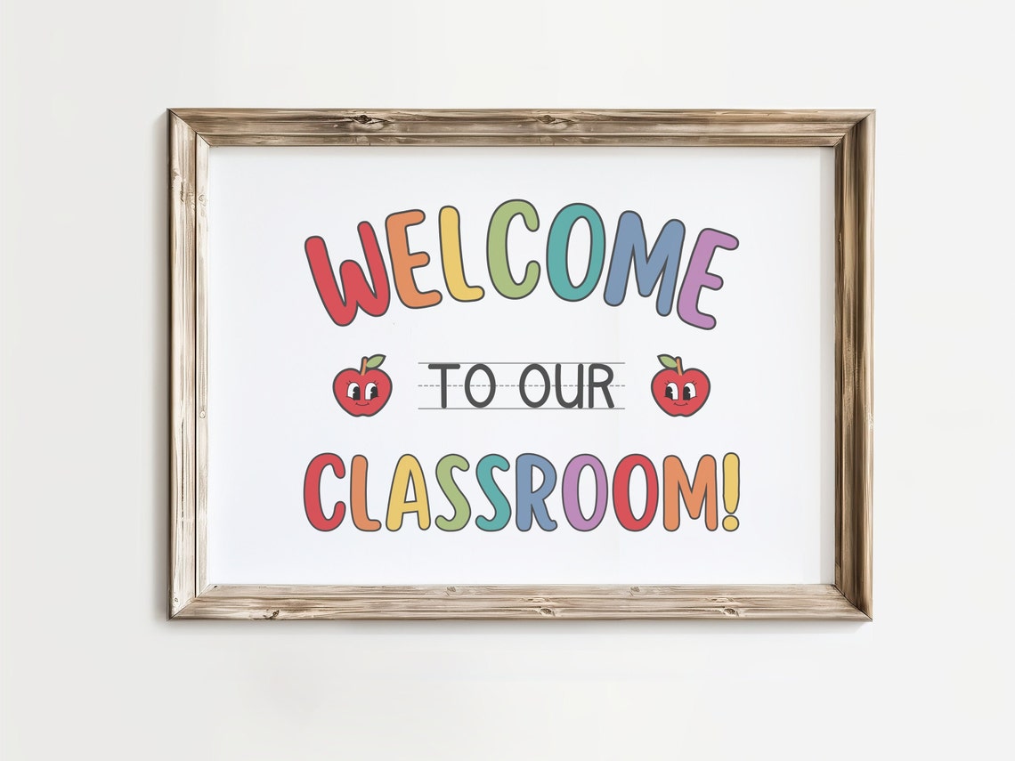 Rainbow Classroom Welcome Sign, Back to School Classroom Decor, Teacher ...