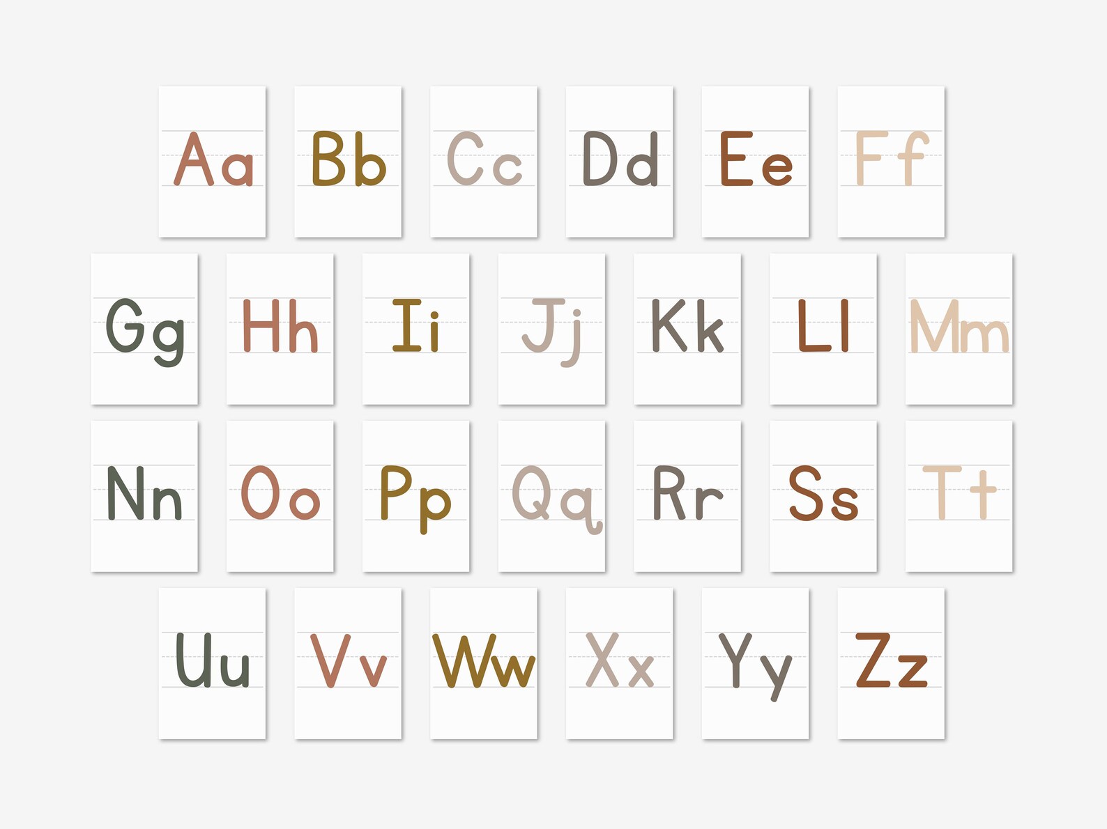 Printable ABC Flashcards, Kids Handwriting Practice Cards, Printing ...