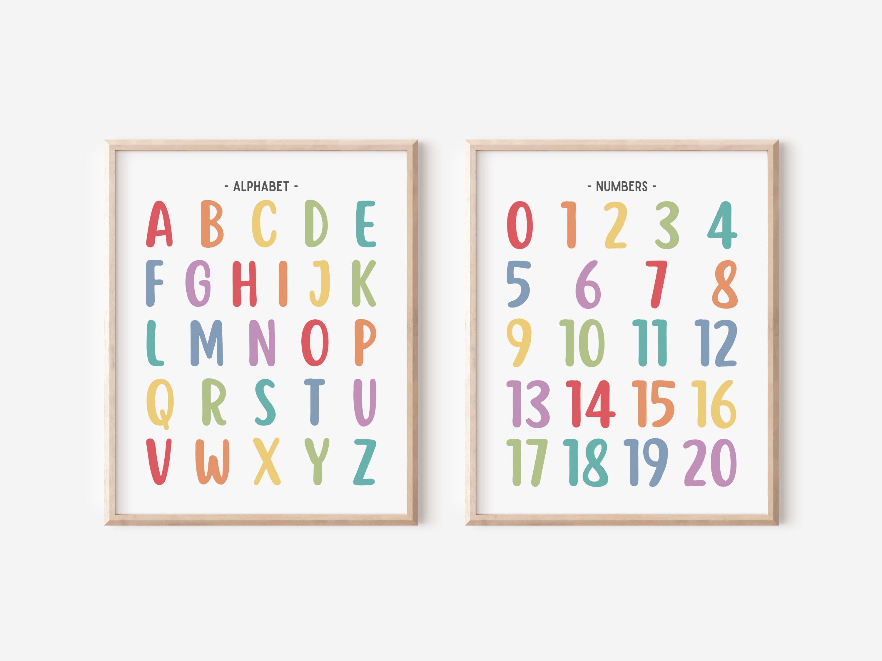 Set of 8 Educational Poster Bundle, Rainbow Preschool Classroom Prints ...
