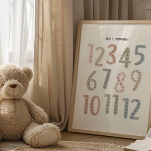 Skip Counting Poster, Pastel Math Poster, Counting Chart, Printable ...