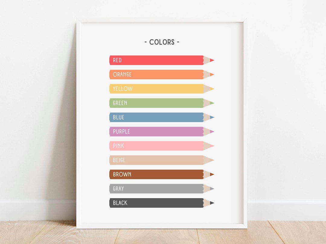 Rainbow Colors Educational Poster, Colours Print, Printable Homeschool ...