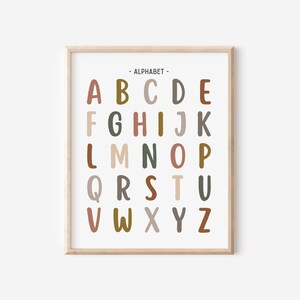 Set of 6 Educational Posters, Neutral ABC Numbers Days Months Weather ...