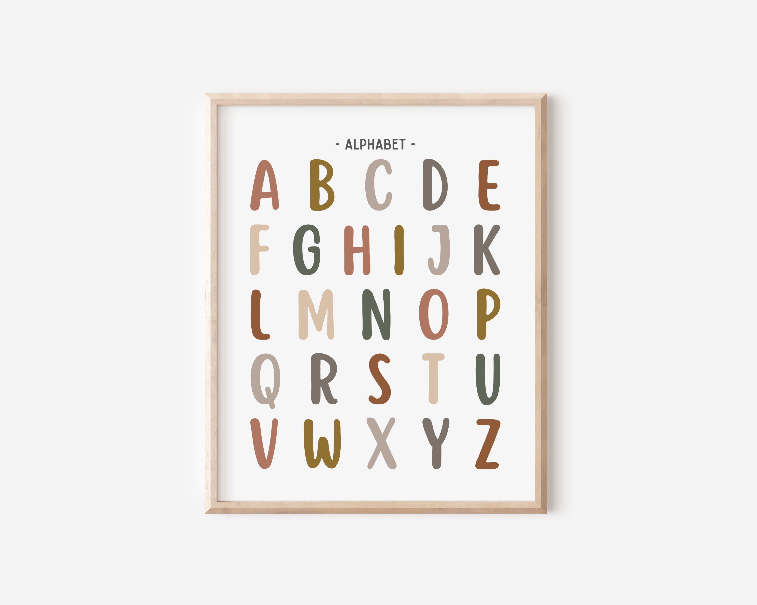 Set of 6 Educational Posters, Neutral ABC Numbers Days Months Weather ...