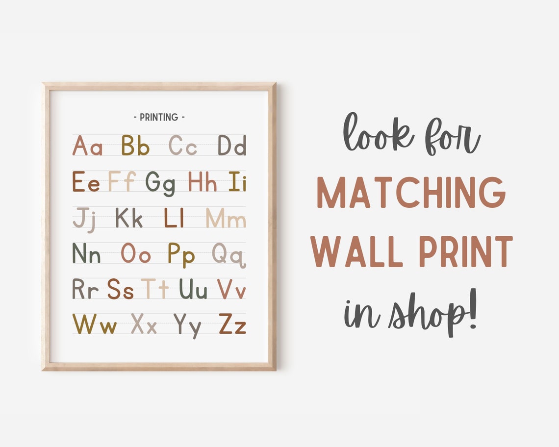 Printable ABC Flashcards, Kids Handwriting Practice Cards, Printing ...