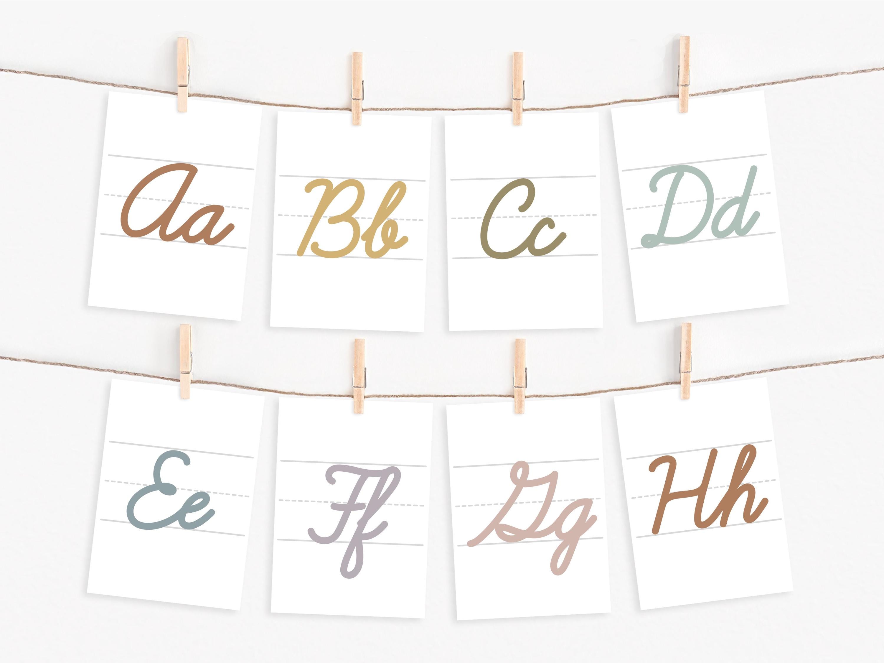 Cursive Writing Flashcards, Printable Alphabet Cards for Kids ...