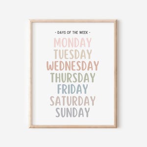 Set of 2 Pastel Days of the Week and Months Posters, Homeschool ...