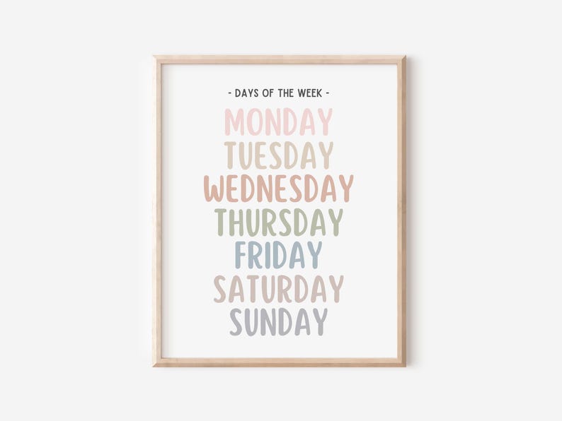 Set of 2 Pastel Days of the Week and Months Posters, Homeschool ...