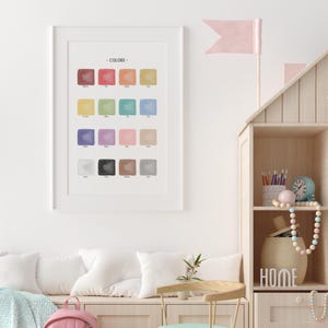 Colors Print, Colour Chart Poster, Educational Wall Art, Homeschool ...